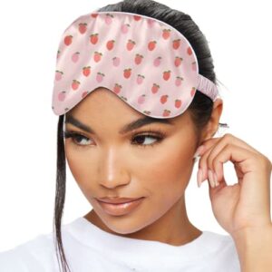 smug satin sleep mask & eye mask | travel sleep masks for women & men | soft sleeping eye mask to nourish skin & reduce dark circles | eye sleep mask shades to block out light peachy