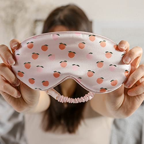 SMUG Satin Sleep Mask & Eye Mask | Travel Sleep Masks for Women & Men | Soft Sleeping Eye Mask to Nourish Skin & Reduce Dark Circles | Eye Sleep Mask Shades to Block Out Light Peachy