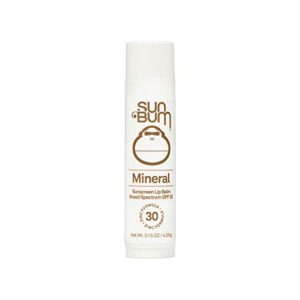 sun bum spf 30 mineral sunscreen lip balm | vegan and reef friendly (octinoxate & oxybenzone free) broad spectrum natural lip care with uva/uvb protection | .15 oz