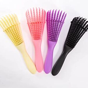 Mix Match Detangling Hair Brush Set Detangler Comb for Women, Men and Kids - Wet & Dry – Removes Knots and Tangles, Best for Thick and Curly Hair – Pain Free 3 Pcs No Slip Professional Hair Salon Styling Grip Comb Clips/Brush for Coloring and Braiding all