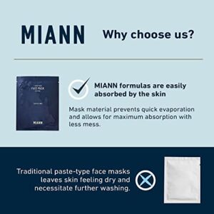 MIANN - Pack of 4 Hydrating Face Masks for Men and Women (Gender Neutral) Suijenzi Nori Facial Mask with Nourishing Plant Extracts & Hyaluronic Acid, Sheet Masks, Facial Mask Skin Care Routine