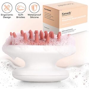 KAMEDIS Scalp Massager Shampoo Brush: Soft Silicone Scalp Exfoliator, Soothes Dry Scalp and Hair, & Scrubs Away Dandruff