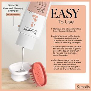 KAMEDIS Scalp Massager Shampoo Brush: Soft Silicone Scalp Exfoliator, Soothes Dry Scalp and Hair, & Scrubs Away Dandruff