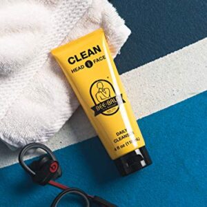 Bee Bald CLEAN Daily Cleanser for face & head refreshes and thoroughly cleanses by gently scrubbing away dry, flaky skin, leaving a fresh, tingling sensation and smell of ‘clean’, 4 Fl. Oz.