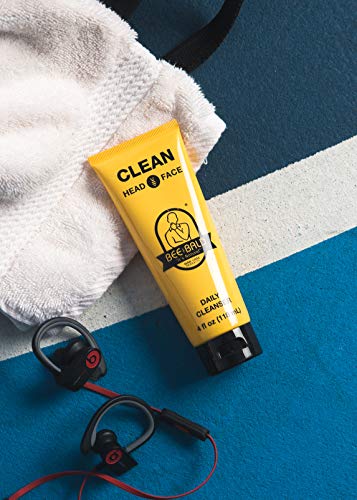 Bee Bald CLEAN Daily Cleanser for face & head refreshes and thoroughly cleanses by gently scrubbing away dry, flaky skin, leaving a fresh, tingling sensation and smell of ‘clean’, 4 Fl. Oz.