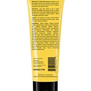 Bee Bald CLEAN Daily Cleanser for face & head refreshes and thoroughly cleanses by gently scrubbing away dry, flaky skin, leaving a fresh, tingling sensation and smell of ‘clean’, 4 Fl. Oz.