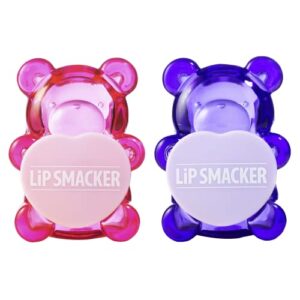 lip smacker bff sugar bear lip balm duo- pink & purple luv u straw-beary much! / grapeful-4-u!