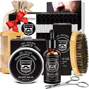 beard kit for men – beard care kit for men’s gifts with beard oil, beard balm, beard brush, comb, scissors, ebook, anniversary & birthday gifts for men – valentine’s day gifts for him dad husband fiance boyfriend