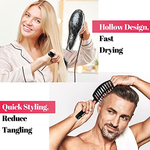 Detangler Brush 2 Pack, HIPPIH Hair Brushes for Women, Men, Kids Wet & Dry Hair, Curved Voremy Magical Brush Detangler, Fast Drying Styling Hair Brush, Make Hair Shiny & Healthier Anti-Static Hairbrush