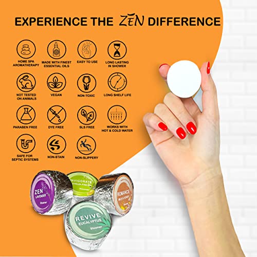 Zen Steamers - INVIGORATE Citrus Shower Steamers - Aromatherapy (Pack of 15) Extra Large Shower Bombs with Essential Oils