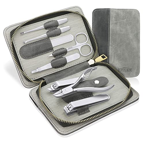 FRUCASE Manicure Set, Pedicure Sets, Nail Clipper Sets, 8 in 1 Stainless Steel Professional Pedicure Kit with Delicate Travel Case