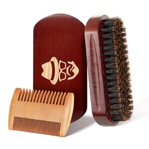 beard brush, 100% boar bristle natural black walnut wood beard comb hair mustache shaving brush facial hair brush