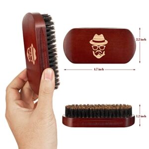 Beard Brush, 100% Boar Bristle Natural Black Walnut Wood Beard Comb Hair Mustache Shaving Brush Facial Hair Brush