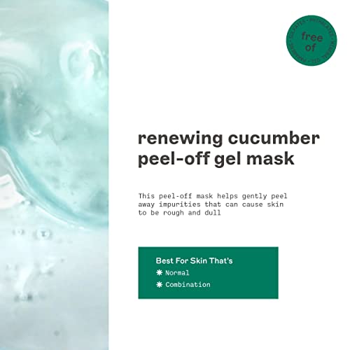 FREEMAN Renewing Cucumber Peel-Off Gel Facial Mask, Face Mask Refreshes Skin, Aloe Soothes & Moisturizes, Get Rejuvenated Skin, For Normal & Combination Skin, 6 fl. oz./175 mL Tube