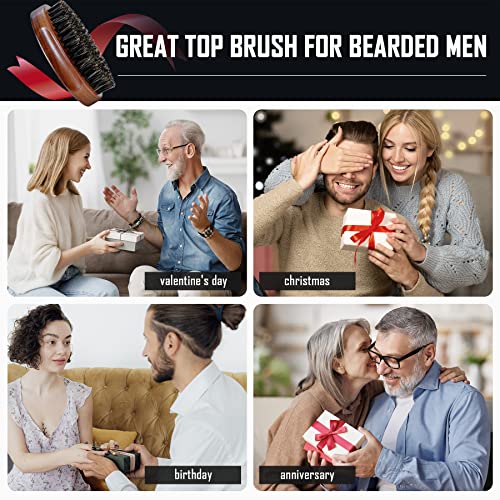 BFWood Boar Bristle Beard Brush - Black Wood Walnut Military Style