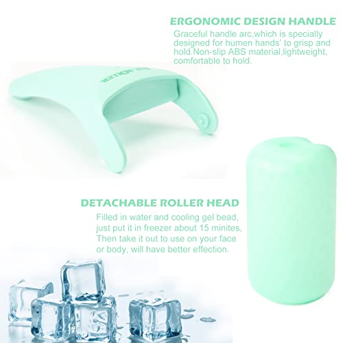 Ice Roller for Face and Body Massage, Facial Roller Skin Care Tool for Reduce Wrinkles and Puffiness, Migraine Pain Relief and Skin Tighten, Cold Therapy for Cooling and Calming(Green)