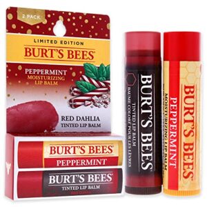 Burts Bees Burts Bees Lip Balm Kit Unisex Lip Balm Peppermint, Red Dahlia Tinted, 0.15 Ounce (Pack of 2)