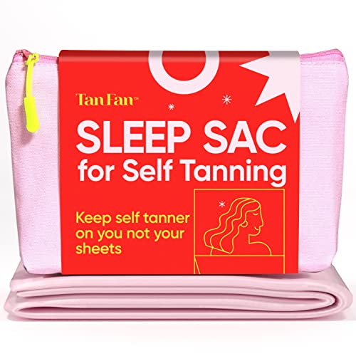 Tan Fan Self Tanner Sleep Sac - Keep Tan On Without Stained Bed Sheets - Self Tan Sleep Sack for Sunless Tan, Spray Tanning, Fake Tan, Lotion, Mousse, Foam - Lightweight Breathable - Won't Rub Off Tan