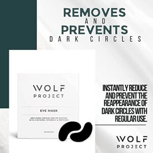 Wolf Project Under Eye Mask for Dark Circles and Puffiness with Caffeine, Vitamin C, Peptides to Instantly Reduce Dark Circles, Puffy Eyes, Undereye Bags, and Wrinkles (10 Pairs)