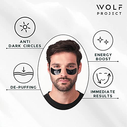 Wolf Project Under Eye Mask for Dark Circles and Puffiness with Caffeine, Vitamin C, Peptides to Instantly Reduce Dark Circles, Puffy Eyes, Undereye Bags, and Wrinkles (10 Pairs)