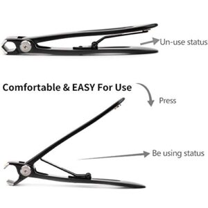 Nail Clippers 16mm Wide Large Jaw Opening for Thick Nail Stainless Steel Black Fingernail and Toenail Nipper Cutter Podiatry Trimmer Pedicure Manicure Kit