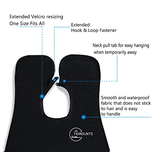 Apron for Anti Beard falling & Trimounts Beard Bib for Men,Waterproof Non-Stick Beard Hair Catcher Beard Apron - Anti Stick Beards,with 4 Strong Suction Cups,Best Gifts for Boyfriend or Husband BLACK