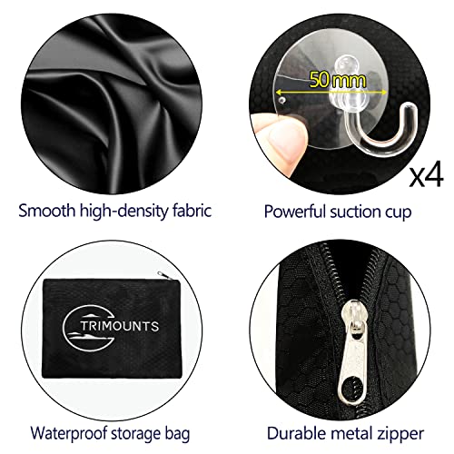 Apron for Anti Beard falling & Trimounts Beard Bib for Men,Waterproof Non-Stick Beard Hair Catcher Beard Apron - Anti Stick Beards,with 4 Strong Suction Cups,Best Gifts for Boyfriend or Husband BLACK