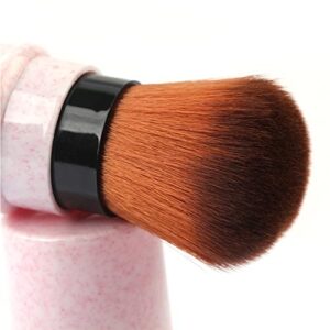 RN BEAUTY Retractable Kabuki Brushes Powder Brush Foundation Brush Blush Brush Face Blender Mineral Blending Buffing Concealer Brush Makeup Brush Portable With Cover - Pink