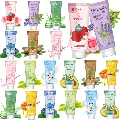 20 Pack Hand Cream Gifts Set-Travel Size Lotion for Women,Scented Hand Lotion Deep Moisturizing Hand & Body Lotion for Dry Hands,Mini Travel Lotion Small Bulk Gifts Mother's Day Valentine's Day Gifts for Women