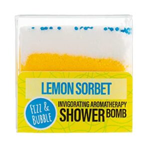 Fizz & Bubble Aromatherapy Shower Steamer and Shower Bomb for Relaxation and Relief for Adults, Women, Kids, and Gifts - Lemon Sorbet