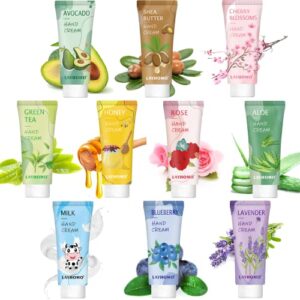 10 pack hand cream gift sets for women,natural fragrance hand lotion travel size bulk,mini moisturizing hand cream with shea butter&aloe,hand cream for dry hands,christmas gift for women wife mom her grandma,10 different fragrances