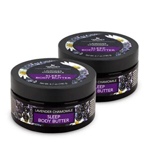 nature’s beauty lavender chamomile sleep body butter multi-pack – sleep well luxury rich moisturizer, relax + calm your skin, made w/ shea butter, jojoba + moringa seed oils, 6.7 oz (2 pack)