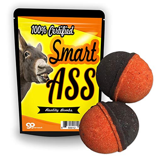 Certified Smart Ass Bath Bombs - XL Black and Red Fizzers for Adults - Handcrafted, Made in America, 2 Count