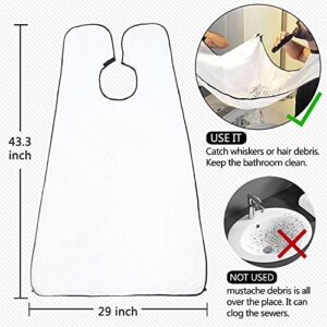 GIIOASA Beard catcher, beard bib apron for men, Non-Stick Beard Cape for Trimming, Beard Apron, Cape for Men Shaving, Gifts for Men (A37-White)