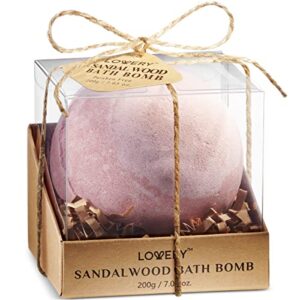 birthday gifts for men, bath bombs gift, extra large sandalwood handmade bath bomb with shea & coco butter dry skin moisturize, bath and body grooming self care 7oz natural spa bubble bath fizzy