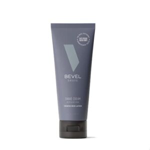 bevel shaving cream for men, moisturizing shave cream with aloe vera and vitamin e to soothe skin and prevent razor bumps, 4 fl oz