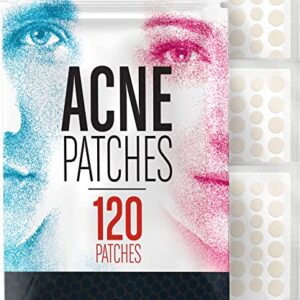 BASIC CONCEPTS Acne Patches (120 Pack), Tea Tree Oil and Hydrocolloid Pimple Patches for Face, Zit Patch (3 Sizes), Blemish Patches, Acne Dots, Pimple Stickers, Acne Patch and Pimple Patch