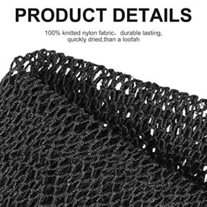 African Long Bathing Net Sponge Long Net Shower Body Scrubber Back Scrubber Skin Smoother Net Bathing Sponge for Daily Use or Stocking Stuffer (Black)