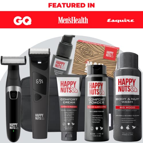 Happy Nuts Bundle - The Ballber Electric Groin Trimmer, Comfort Cream Ball Deodorant, and Nut and Body Wash for Men