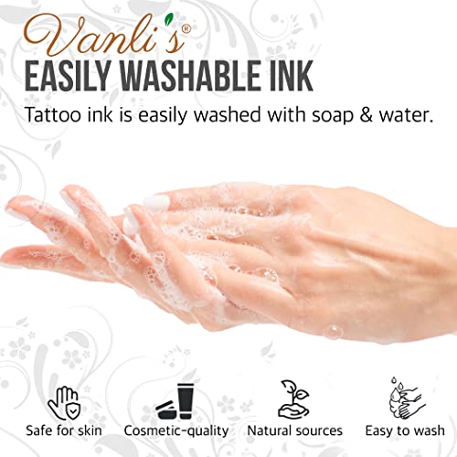 Vanli’s Temporary Tattoo Markers - Skin-Safe Markers - Washable Markers - Fake Tattoo Kit with 6 Body Art Pens & 30 Tattoo Stencils - Stocking Stuffers for Teens - Easter Basket Stuffer