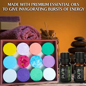 Aromatherapy Shower Steamers for Men & Women. 12 Therapeutic Shower Bombs Infused with Essential Oils. Long Lasting Vapor Tablets Gift Set for Women & Men. Shower Tablets for your Own Home Spa Therapy