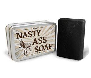 nasty ass soap – funny donkey design – novelty bath soap for men and women – black soap, handcrafted, made in the usa, contains activated charcoal