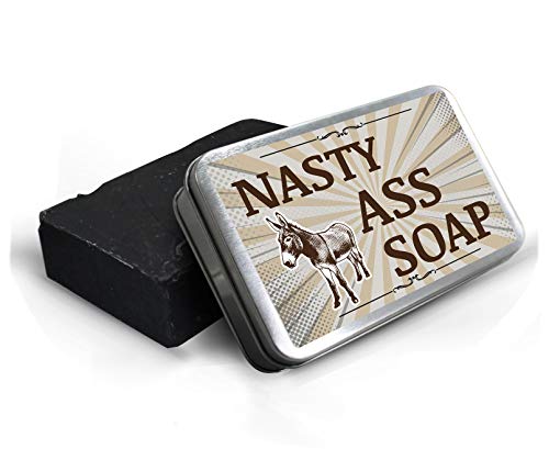 Nasty Ass Soap - Funny Donkey Design - Novelty Bath Soap for Men and Women - Black Soap, Handcrafted, Made in the USA, Contains Activated Charcoal