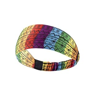 rainbow sports hair band running fitness belt anti slip anti sweat yoga tennis hair bandana girls hair barrettes no slip (a, one size)