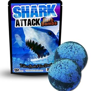 Shark Attack Bath Bombs - Cool Bath Bombs for Kids - Fun Bath Fizzers for Boys - XL Black and Blue Bath Bombs