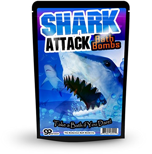 Shark Attack Bath Bombs - Cool Bath Bombs for Kids - Fun Bath Fizzers for Boys - XL Black and Blue Bath Bombs