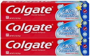 colgate colgate kids toothpaste cavity protection, bubble fruit, 2.7 ounce (pack of 3)