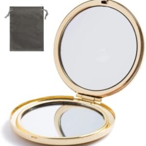 MIHAGUTY Magnifying Compact Mirror for Purses with 2 x 1x Magnification, Folding Mini Pocket Double Sided Travel Makeup Mirror, Perfect for Purse, Pocket