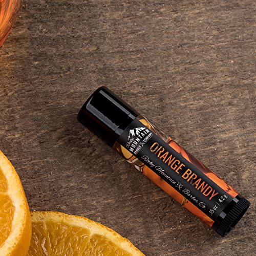 Lip Balm Set - 4 Scents - Maple, Vanilla Coffee, Peppermint, & Orange Brandy - No Shine Matte Finish - Featuring Coconut Oil, Avocado Oil, Bees Wax, & Shea Butter by Rocky Mountain Barber Company