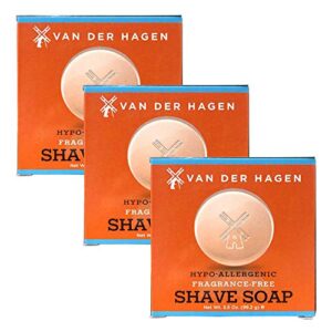 van der hagen men’s luxury fragrance free shave soap (pack of 3)